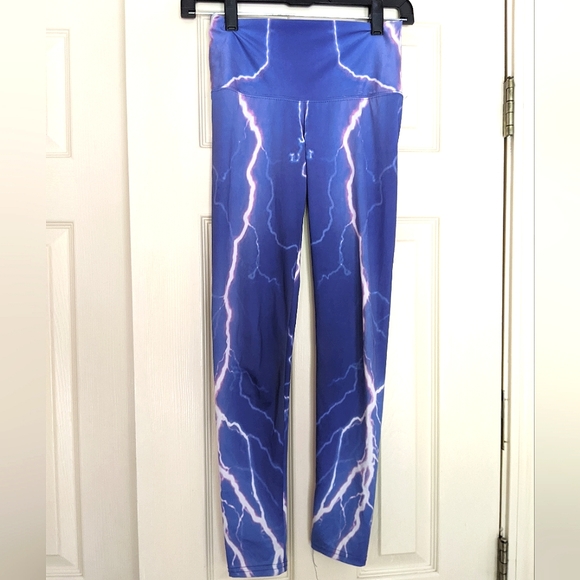 Om Clothing | Pants & Jumpsuits | Indigo Lightning Bolt Leggings Size ...